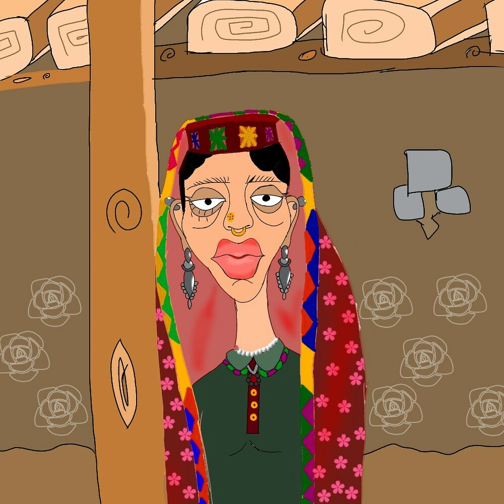 ArtStation - Digital portrait of Gujjar/Bakerwal Tribal women of ...