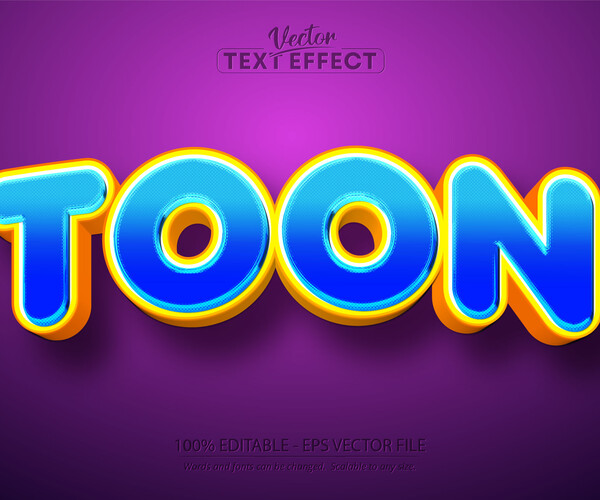 ArtStation - Cartoon text effect, editable toon text and comic text ...