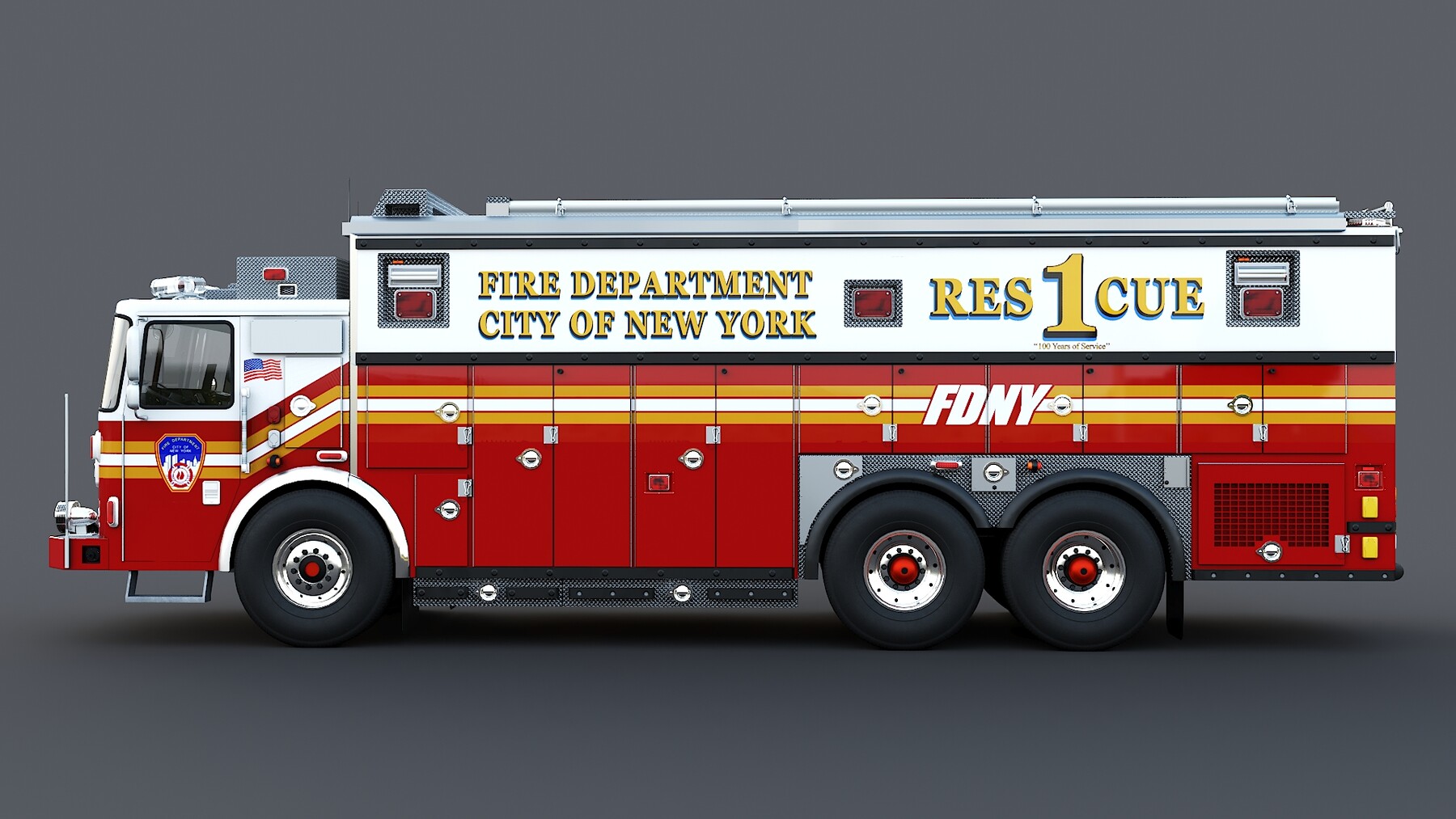 ArtStation - Fire Truck FDNY Rescue 1 | Game Assets