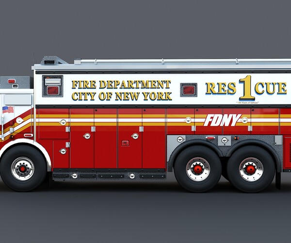 ArtStation - Fire Truck FDNY Rescue 1 | Game Assets