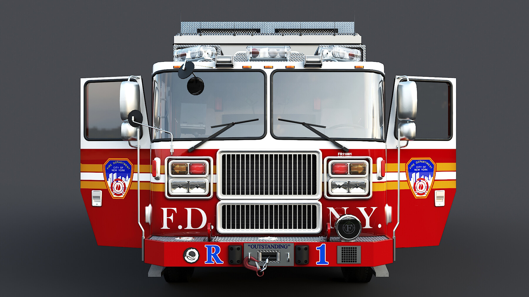 ArtStation - Fire Truck FDNY Rescue 1 | Game Assets