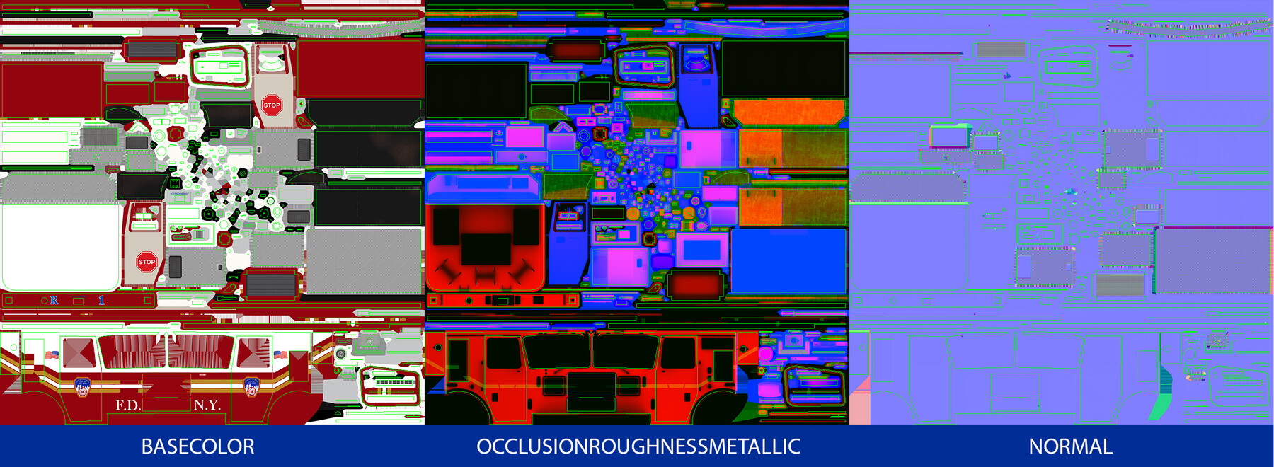 ArtStation - Fire Truck FDNY Rescue 1 | Game Assets