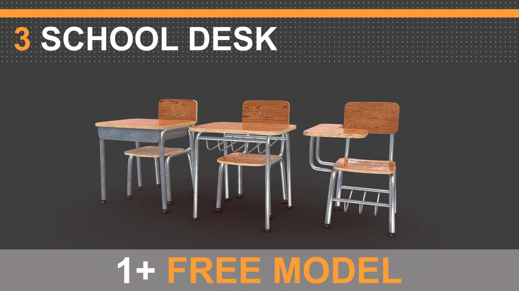ArtStation - School Desk | Game Assets