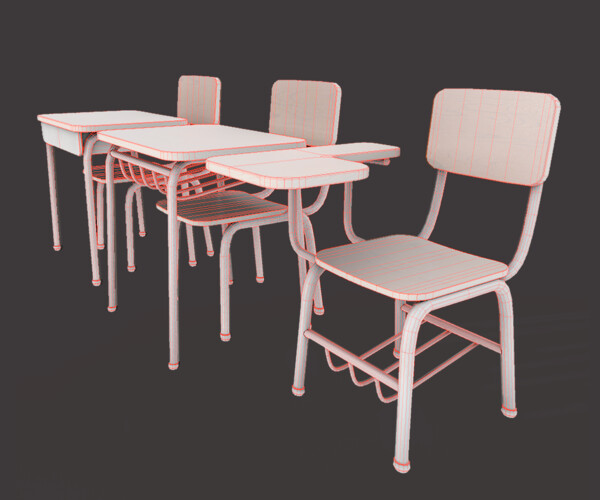ArtStation - School Desk | Game Assets