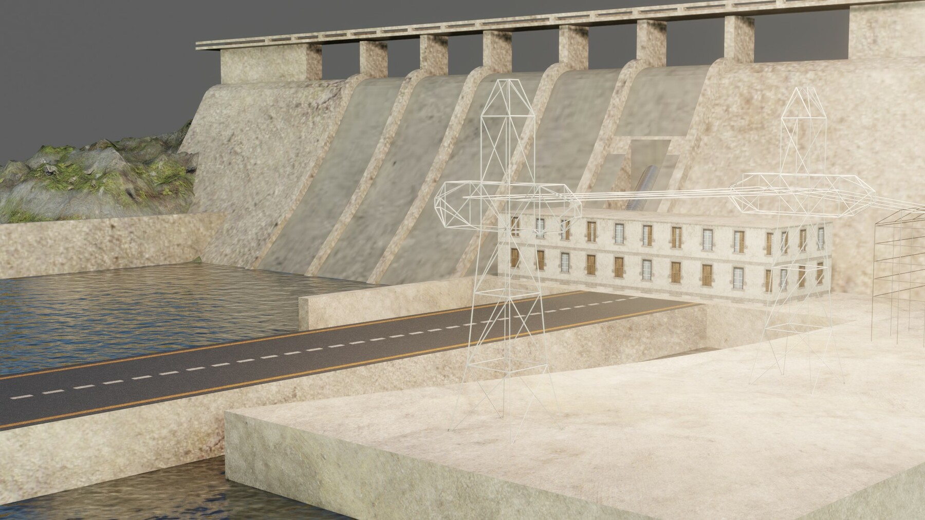 ArtStation - Dam 3d model - Low Poly - Game Ready | Resources