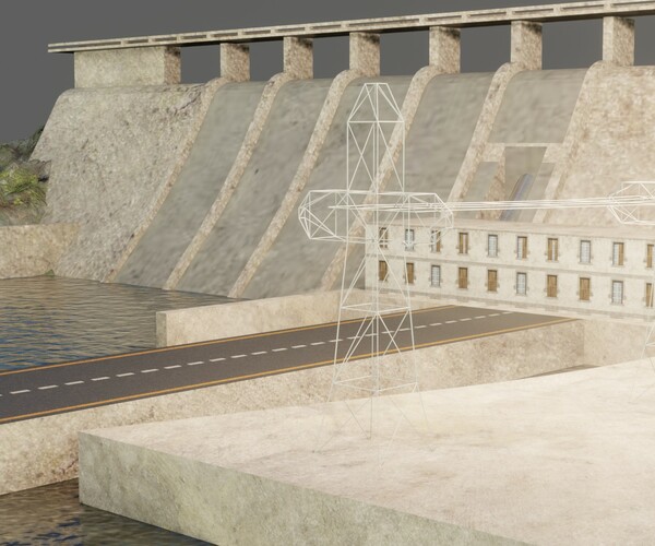 ArtStation - Dam 3d model - Low Poly - Game Ready | Resources