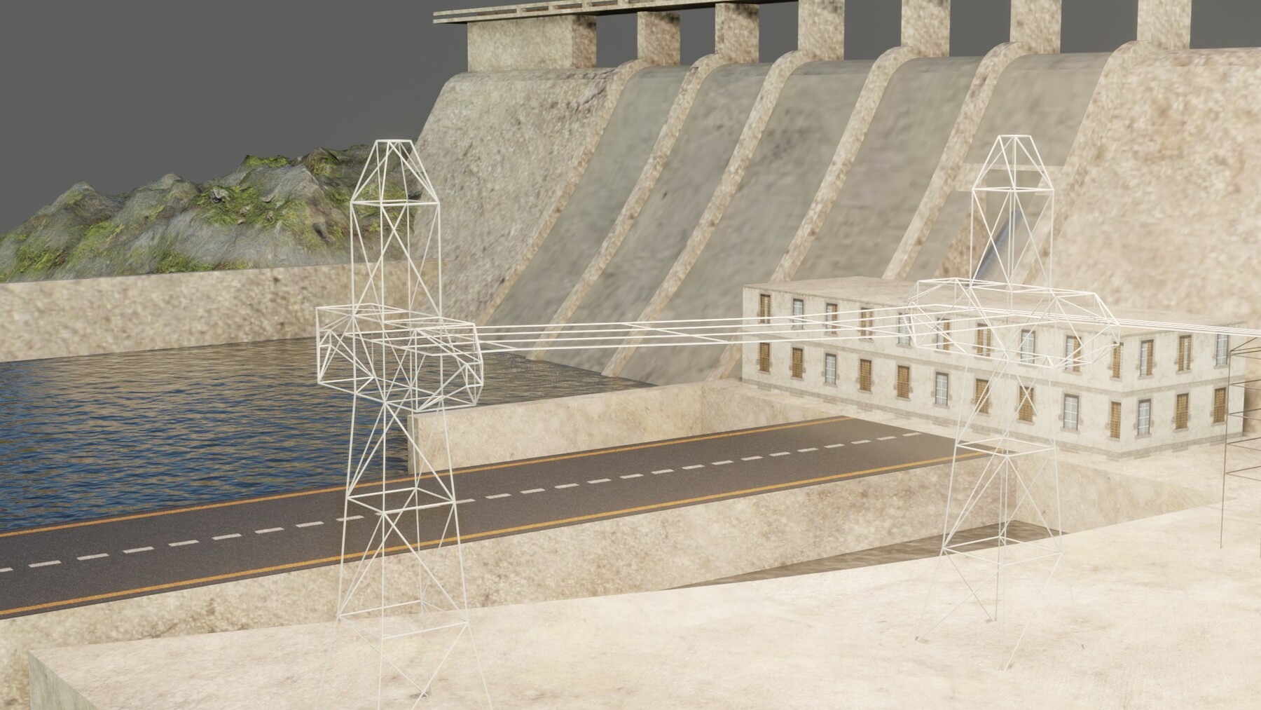 ArtStation - Dam 3d model - Low Poly - Game Ready | Resources