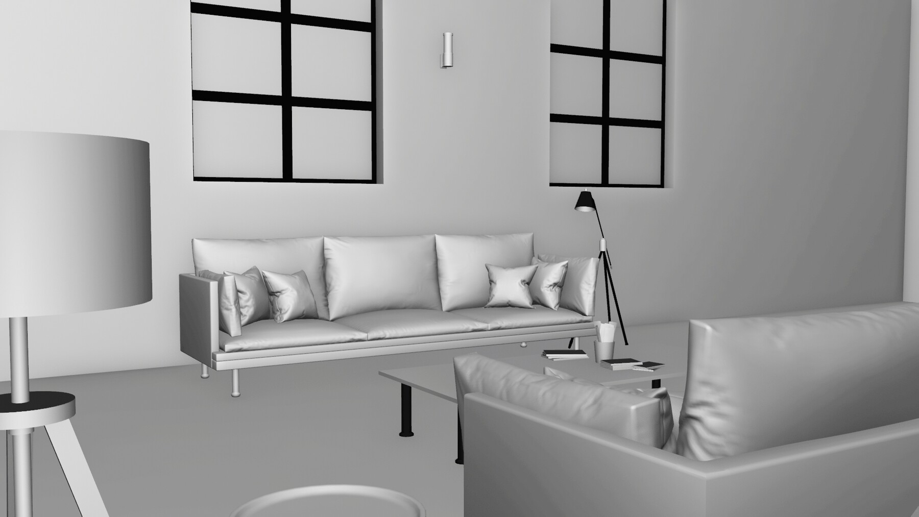 ArtStation - penthouse industrial living room | Resources