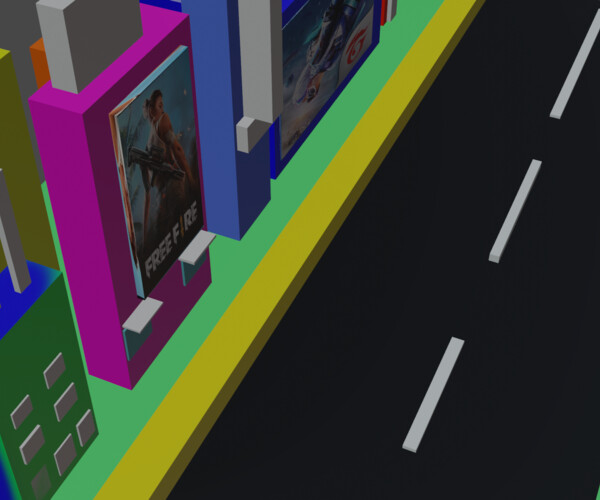 ArtStation - City road cartoon model | Resources