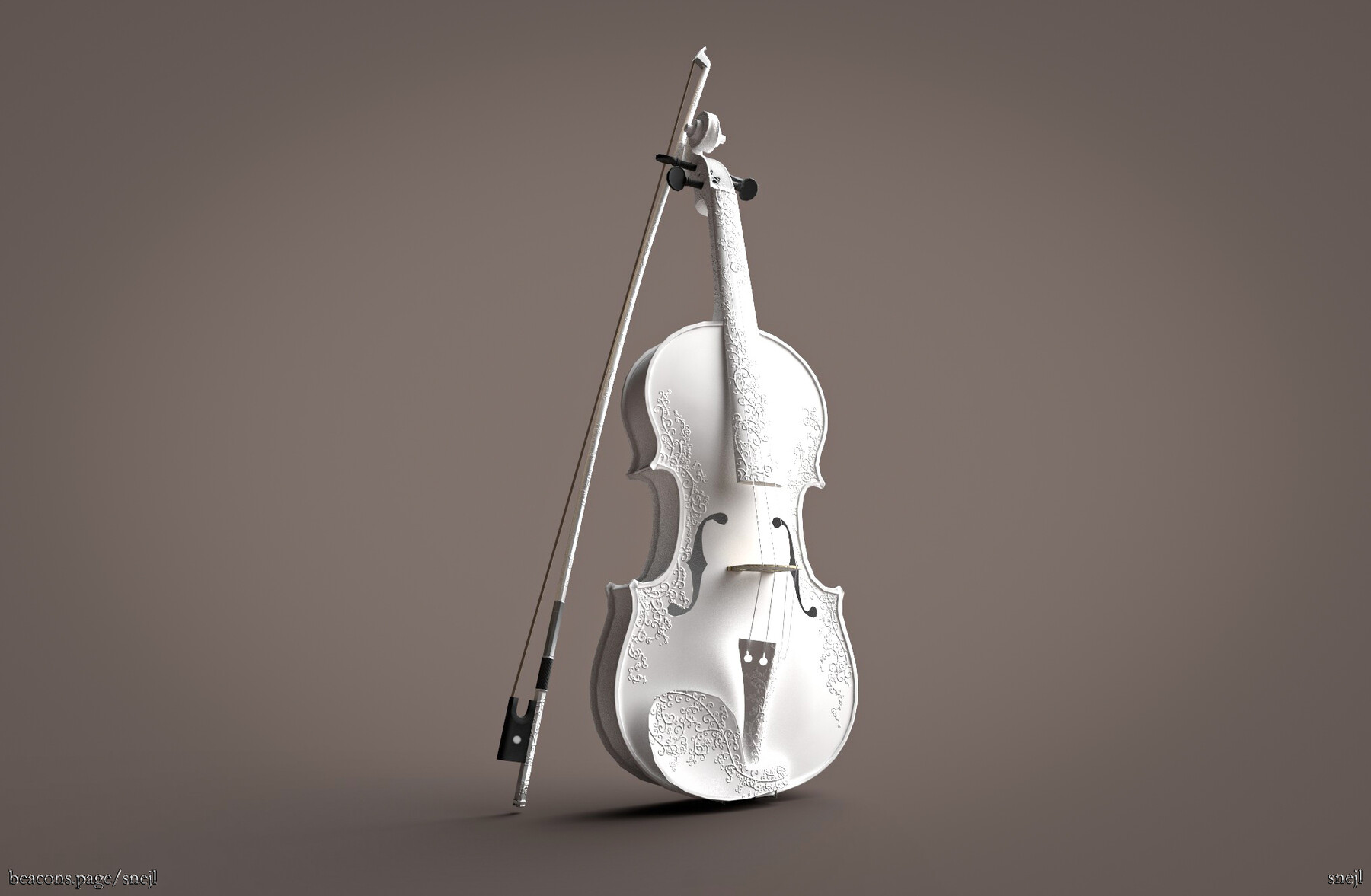 ArtStation - PBR game ready low poly 3D model of violin | Game Assets