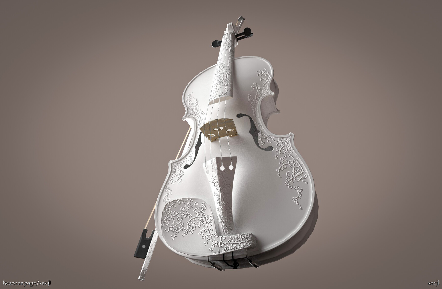 ArtStation - PBR game ready low poly 3D model of violin | Game Assets
