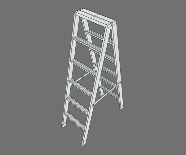 ArtStation - Low Poly Cartoon Aluminium Ladder | Game Assets
