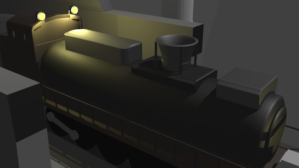 ArtStation - low-poly heavy train with terrain | Game Assets