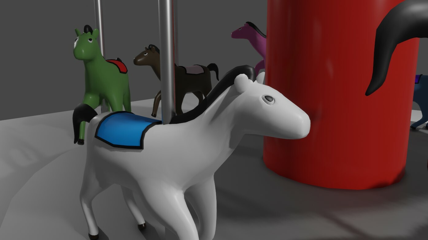 ArtStation - Carousel - Amusement Park - Carrossel Low-poly 3D model ...