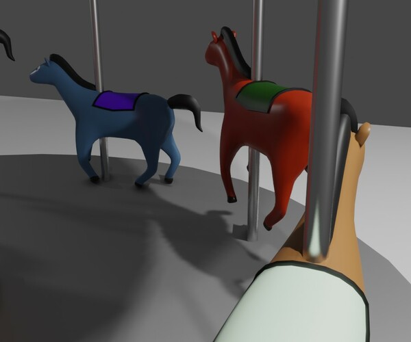 ArtStation - Carousel - Amusement Park - Carrossel Low-poly 3D model ...