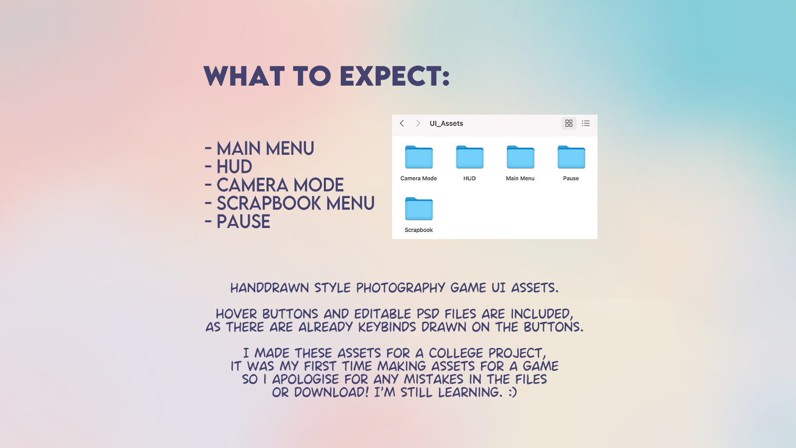 ArtStation - Hand-Drawn Photography Game UI Assets | Game Assets