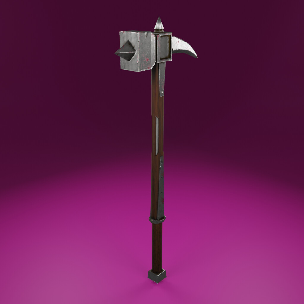 ArtStation - Stylized Hammer Weapon PBR low poly game ready 3D-Model ...