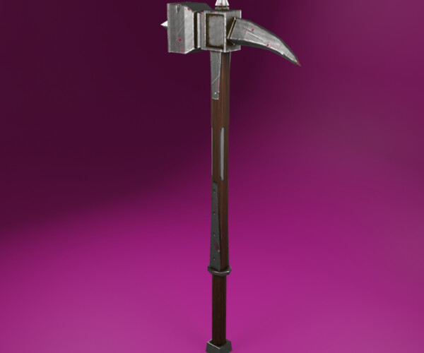 ArtStation - Stylized Hammer Weapon PBR low poly game ready 3D-Model ...