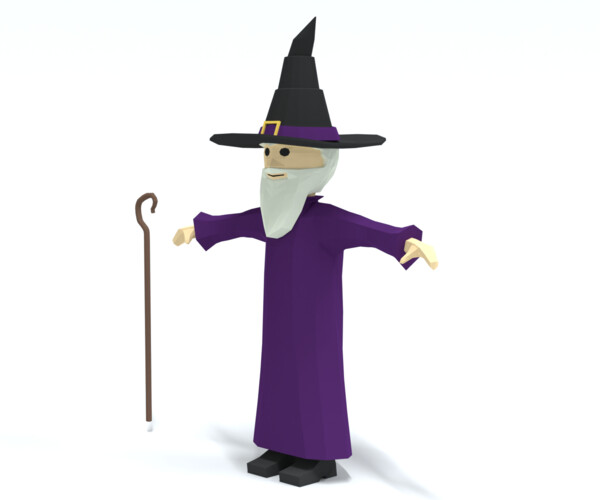 ArtStation - Low Poly Cartoon Wizard | Game Assets