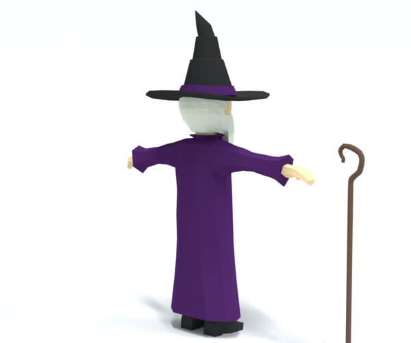 ArtStation - Low Poly Cartoon Wizard | Game Assets