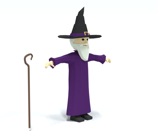 ArtStation - Low Poly Cartoon Wizard | Game Assets