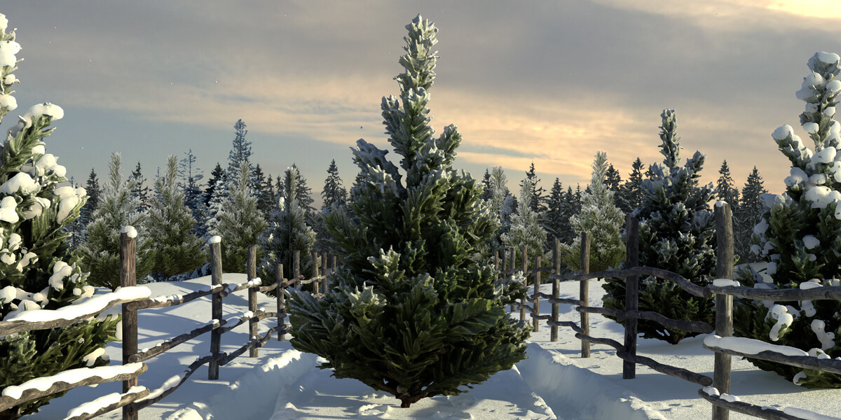 ArtStation - Realistic Snow Covered Pine Trees | Game Assets