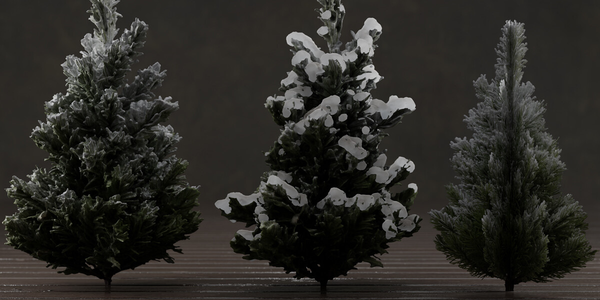 ArtStation - Realistic Snow Covered Pine Trees | Game Assets