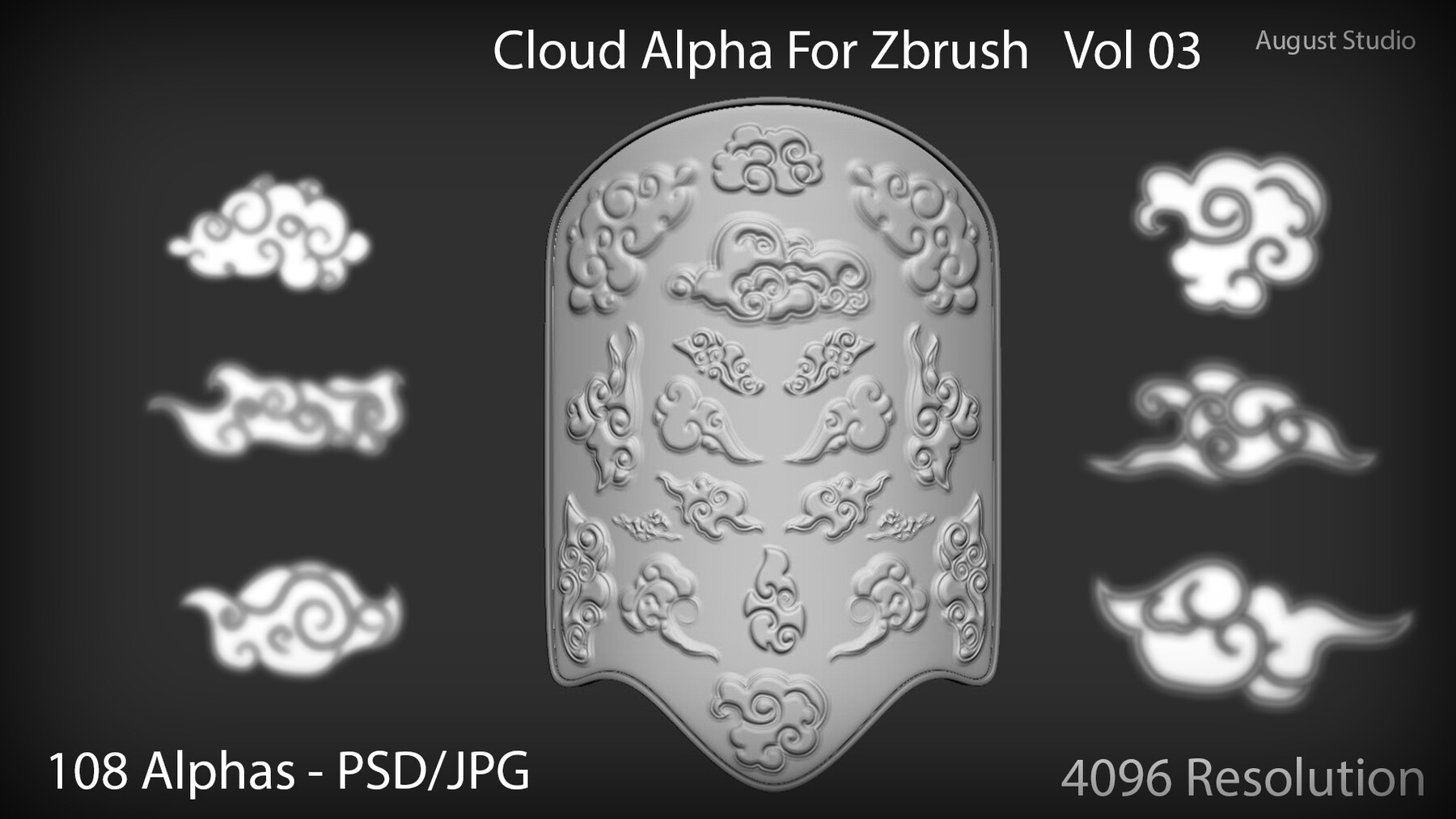ArtStation - Cloud Alphas For Zbrush - Vol 03 | Brushes
