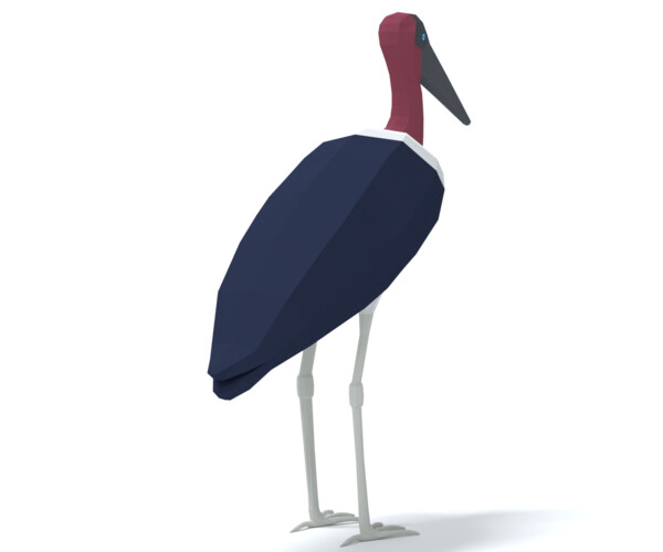 ArtStation - Low Poly Cartoon Marabou Stork | Game Assets