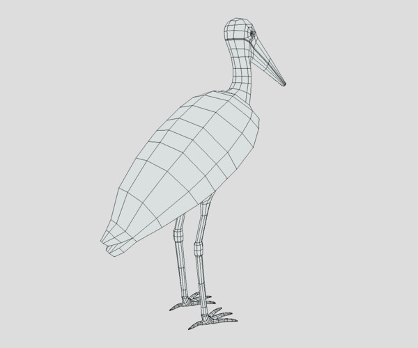 ArtStation - Low Poly Cartoon Marabou Stork | Game Assets