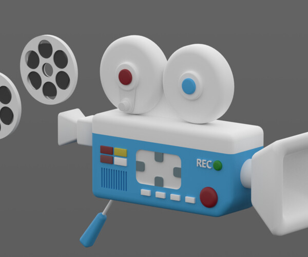 ArtStation - Cartoon Movie Camera 3D model | Game Assets
