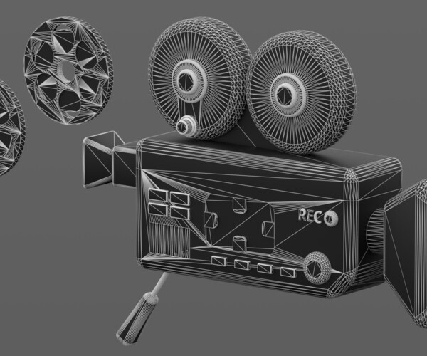 ArtStation - Cartoon Movie Camera 3D model | Game Assets