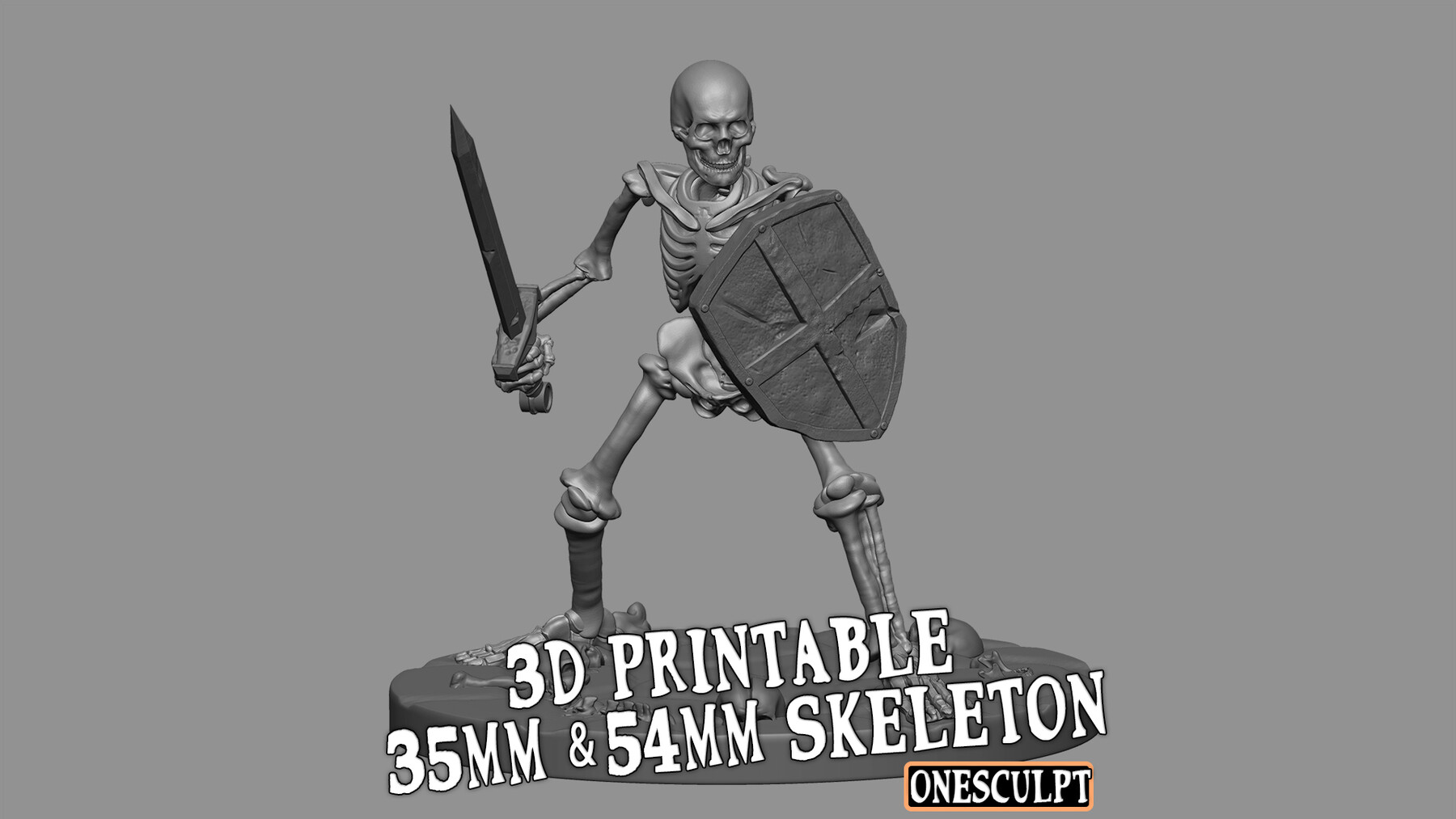 ArtStation - 3d printable 35mm and 54mm skeletons for 3d printing for ...