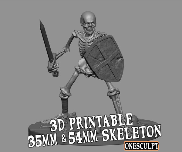 ArtStation - 3d printable 35mm and 54mm skeletons for 3d printing for ...