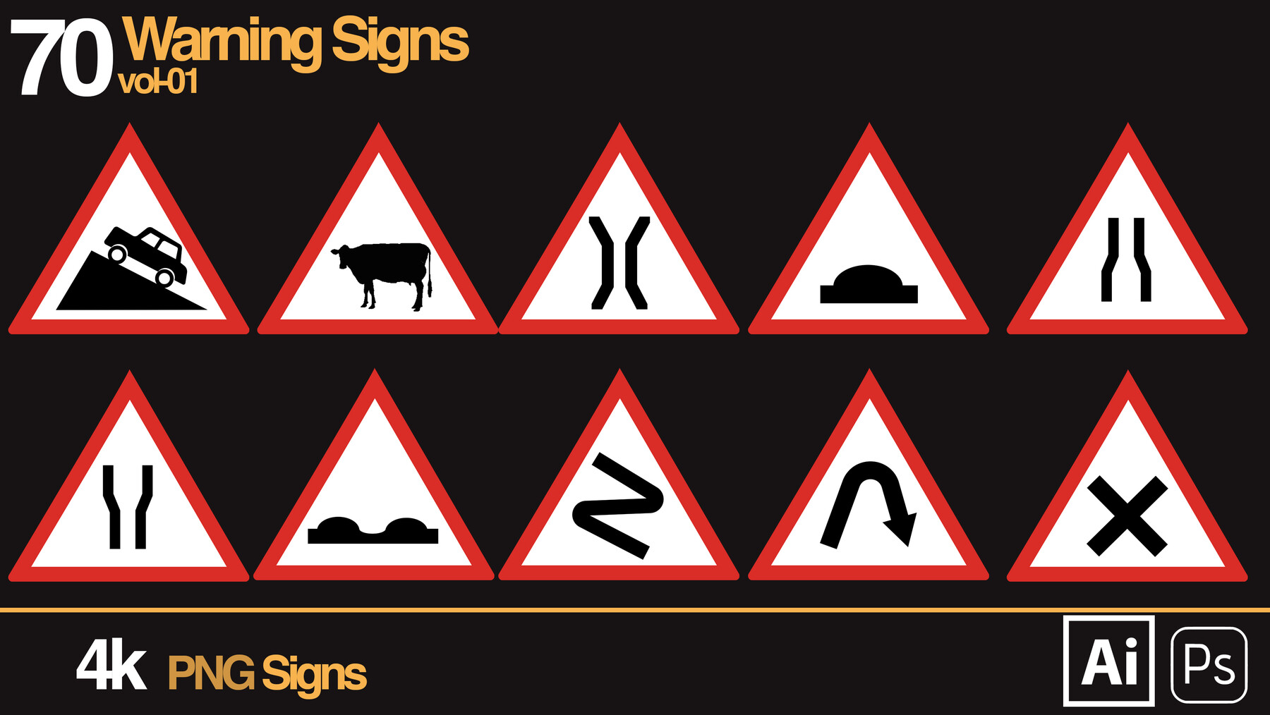 ArtStation - 70 warning signs | Brushes