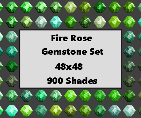 ArtStation - Fire Rose Cut Gemstones [48x48] | Game Assets