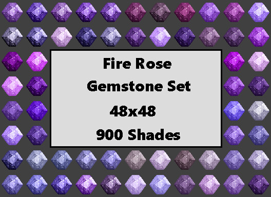 ArtStation - Fire Rose Cut Gemstones [48x48] | Game Assets