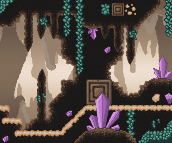 ArtStation - PLATFORMER 2 CAVE | Game Assets