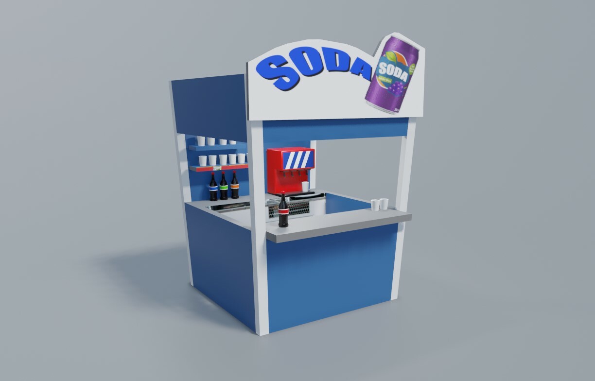 ArtStation - Soda Stand - Shop - Refrigerante Low-poly 3D model | Game ...
