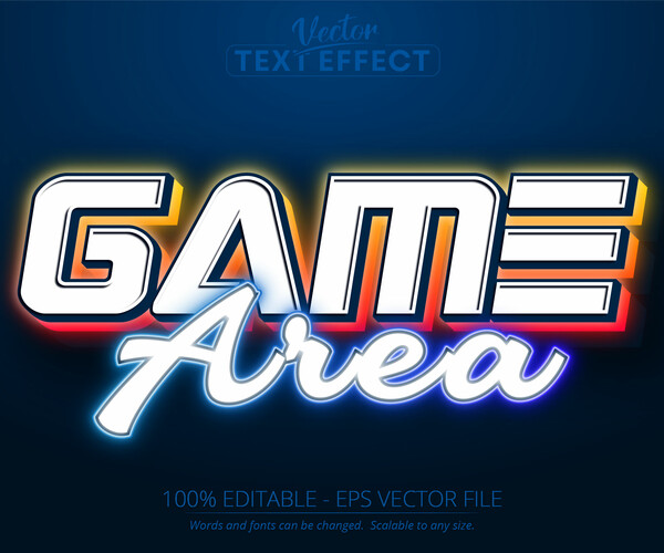 ArtStation - Neon glowing text effect, light game text style | Artworks