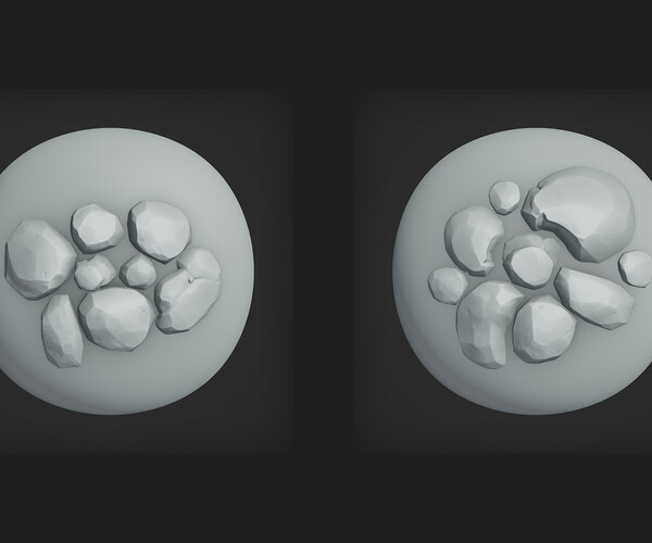 ArtStation - Stylized Rocks Brush Set - Vol 1 | Ready for Blender ...