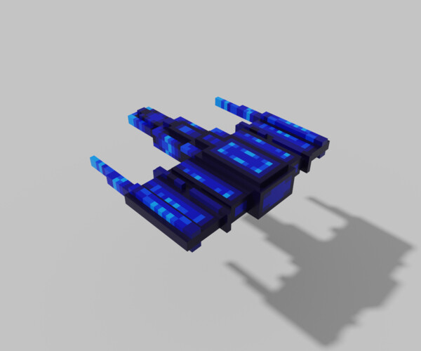 ArtStation - 3d voxel space ship | Game Assets