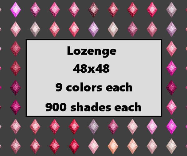 ArtStation - Lozenge Cut Gemstones [48x48] | Game Assets