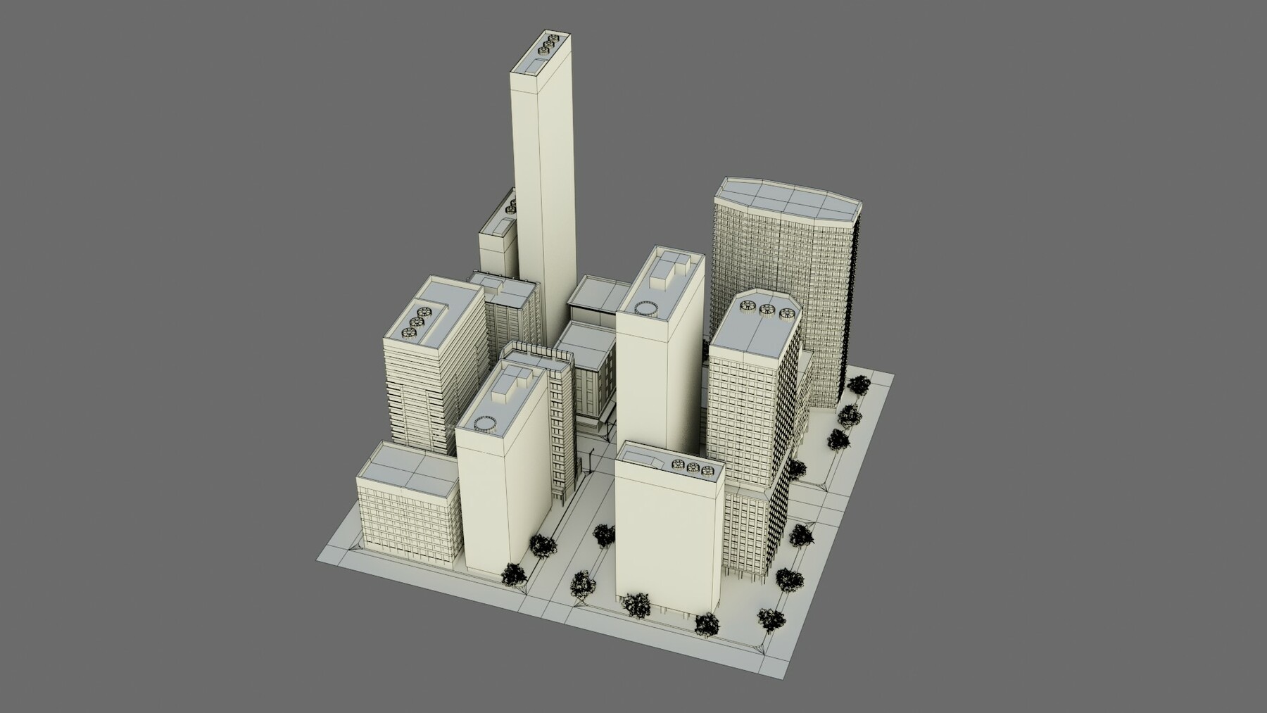 ArtStation - Modular City District - Low Poly - Game Ready - PBR | Game ...
