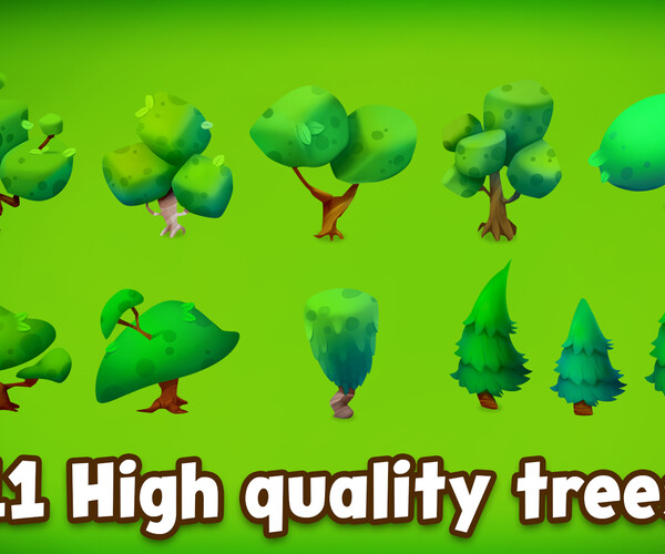 ArtStation - Isometric trees and background elements | Game Assets