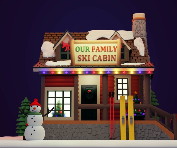 ArtStation - Christmas low poly buildings collection vol.4 | Resources