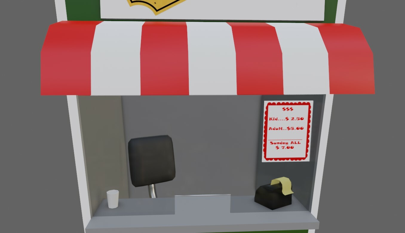 ArtStation - Ticket Office - Bilheteria Low-poly 3D model | Game Assets