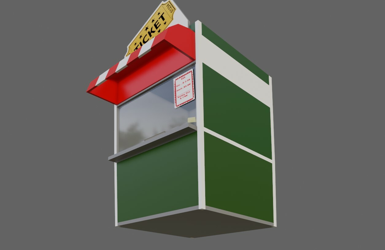 ArtStation - Ticket Office - Bilheteria Low-poly 3D model | Game Assets