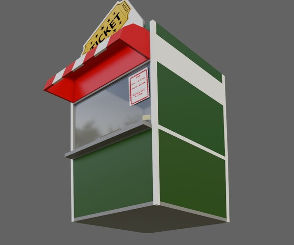 ArtStation - Ticket Office - Bilheteria Low-poly 3D model | Game Assets