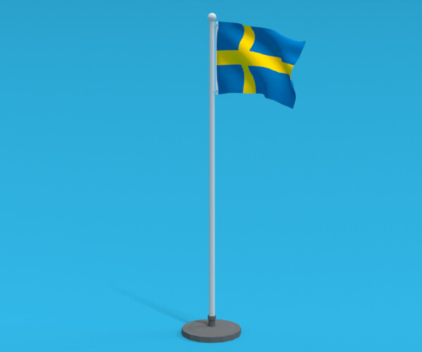ArtStation - Low Poly Seamless Animated Sweden Flag | Game Assets